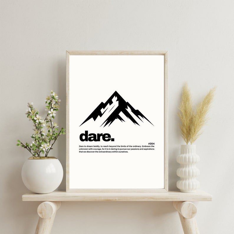 Dare Greatly: Inspirational Quote Poster Positive Typography Art ...