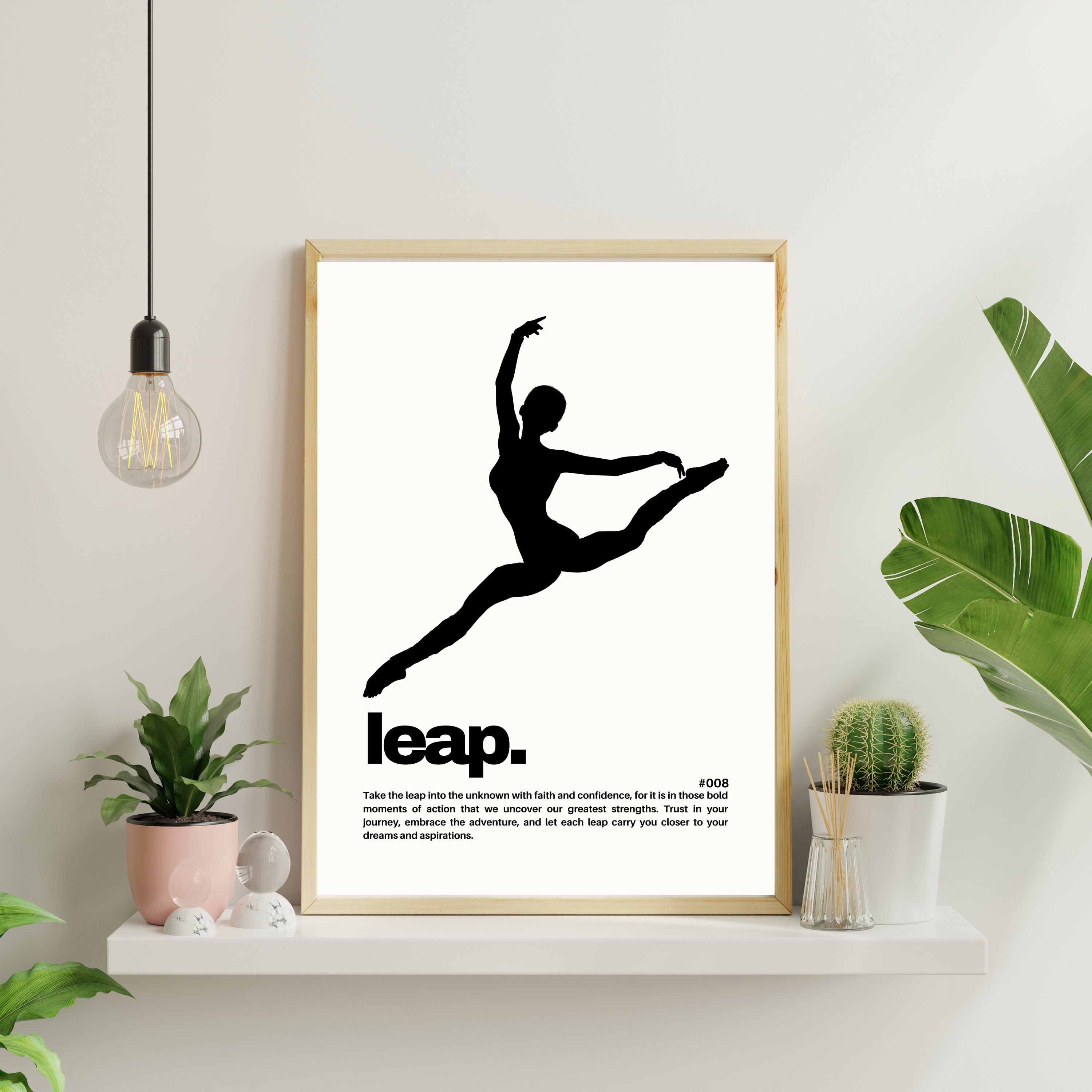 Leap Forward: Inspirational Quote Poster Positive Typography Art ...