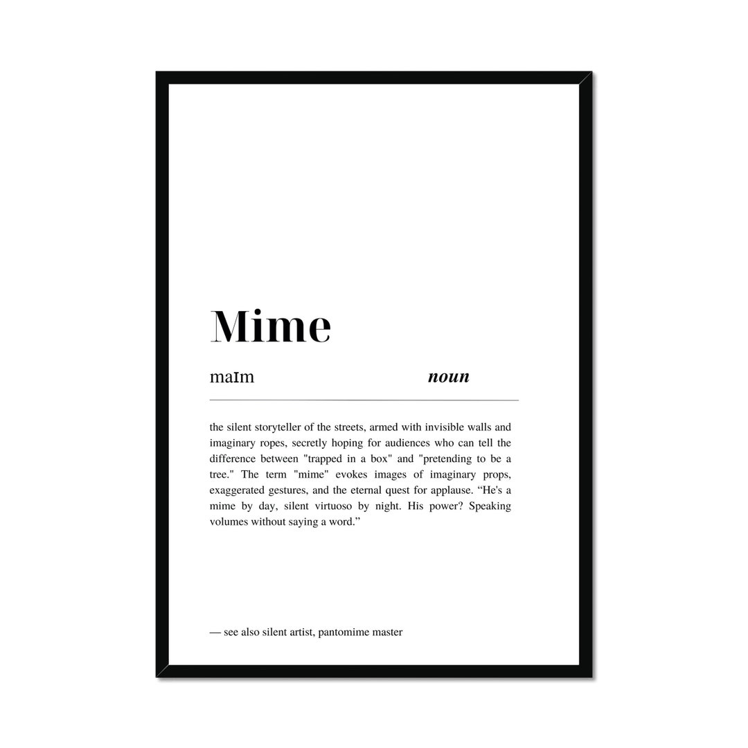 Mime Definition Typography Print Performing Arts Decor Printable Wall ...