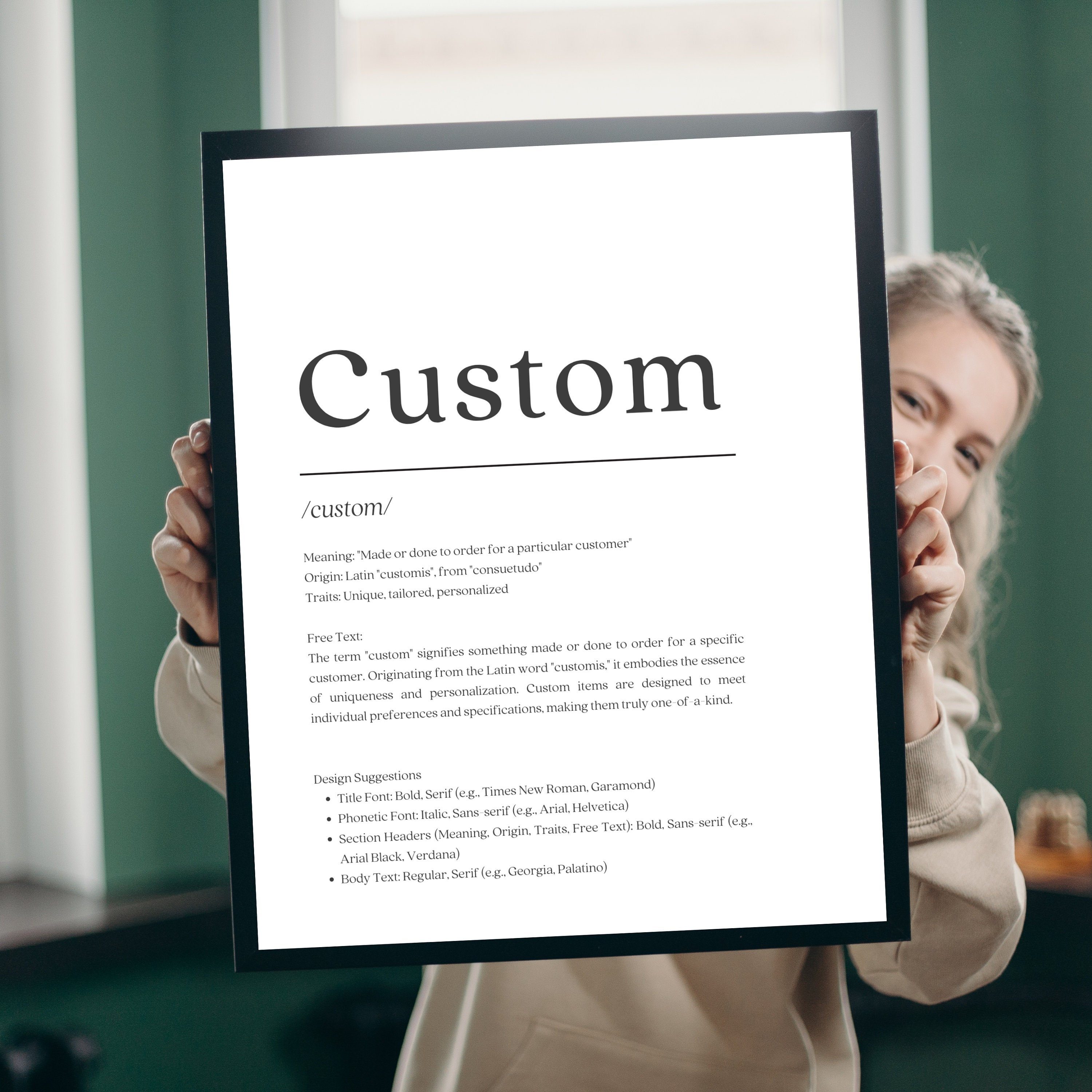 Custom Meaning Sign Definition Poster Professionally Personalized Name ...