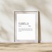 Isabella Definition Poster Personalized Name Art Print Nursery Wall ...