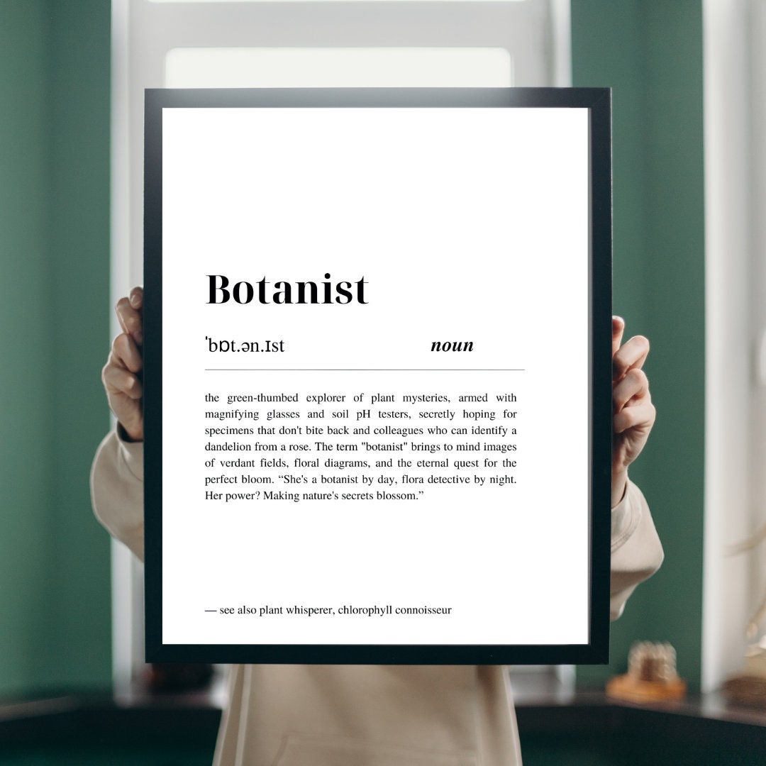 Botanist Definition Typography Digital Download - Etsy