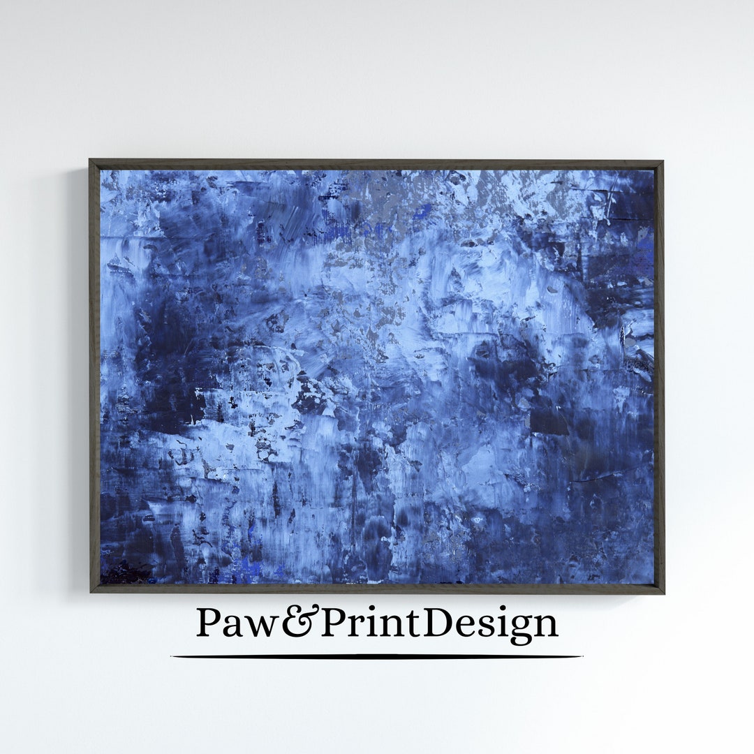 Abstract Blue Texture Print Modern Wall Art, High-resolution Textured ...
