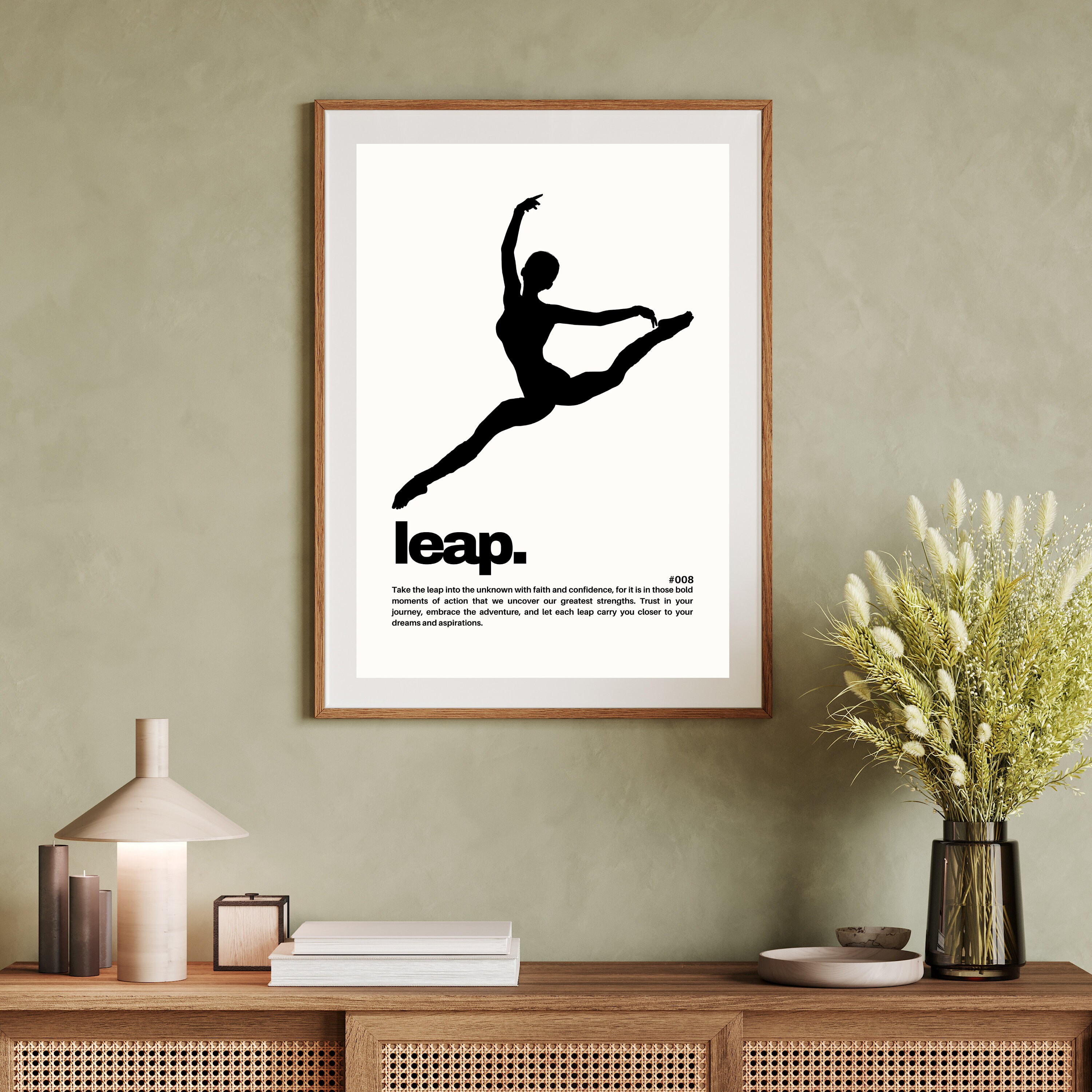 Leap Forward: Inspirational Quote Poster Positive Typography Art ...
