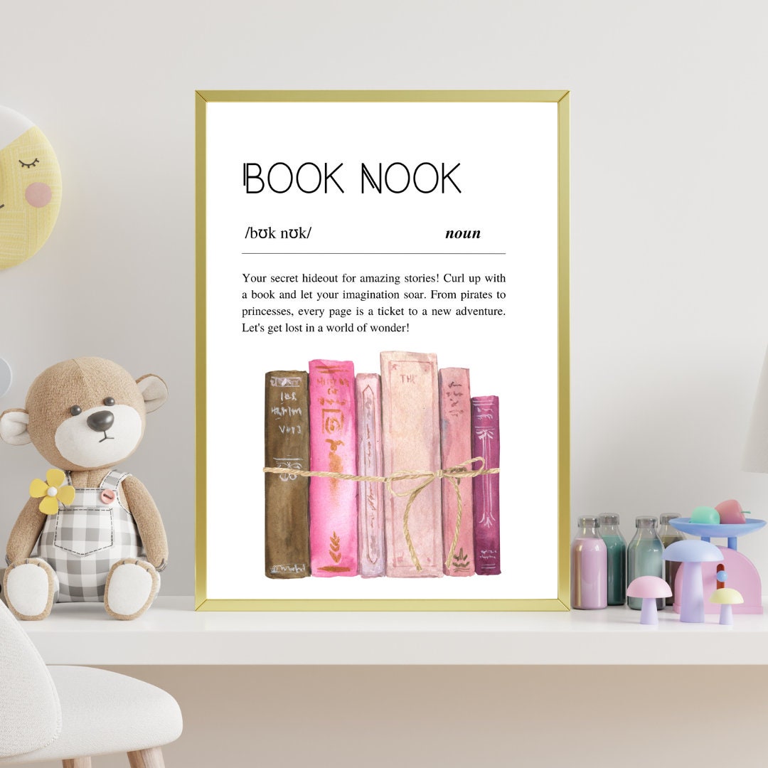 Book Nook Definition Poster Instant Digital Download Printable Wall Art ...