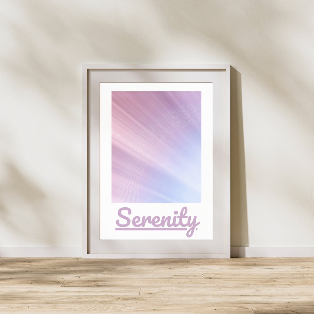 Serenity Typography Art Print: Elegant and Calming Wall Decor for ...