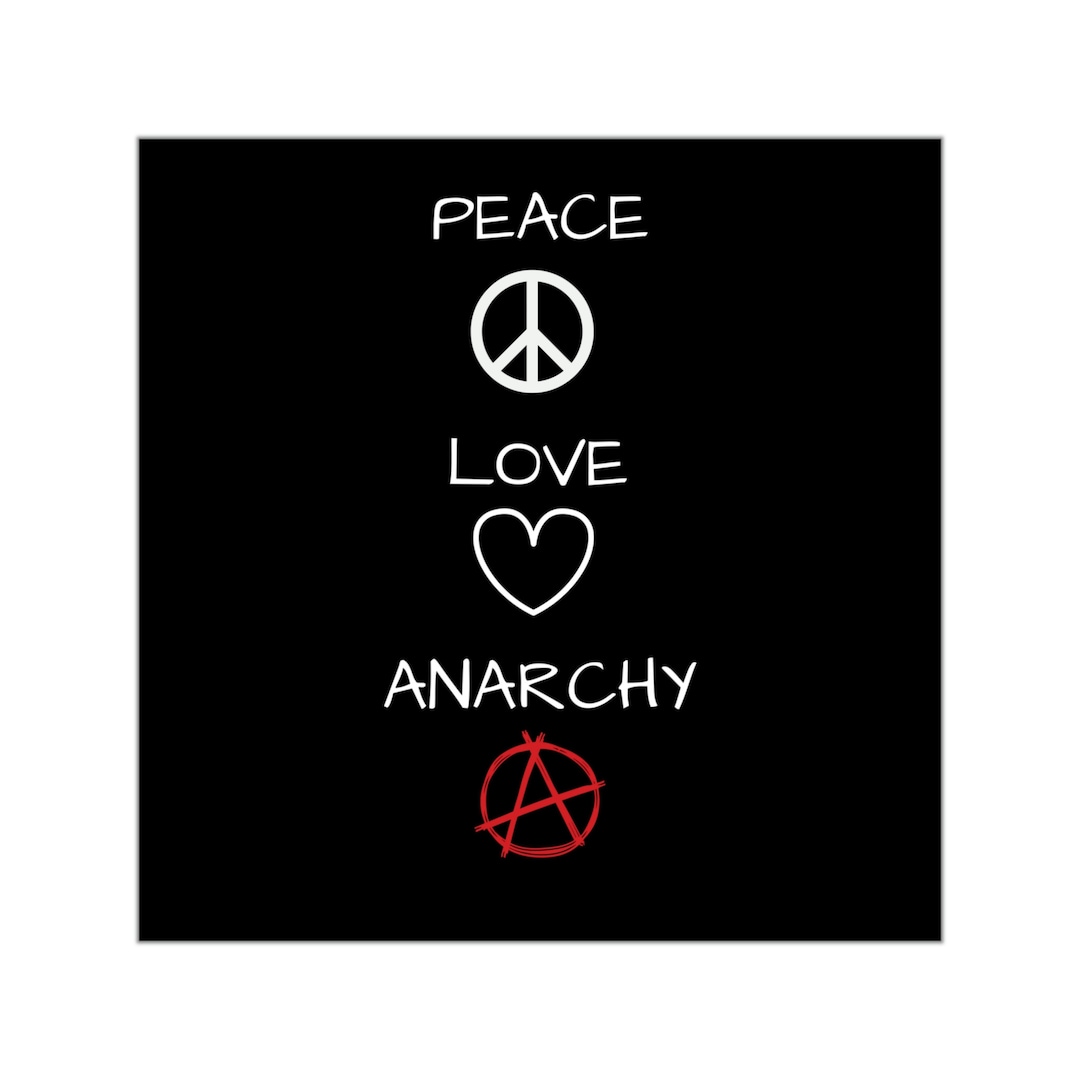 Peace Love Anarchy, Anarchist, Anti Government, Freedom, Sticker - Etsy
