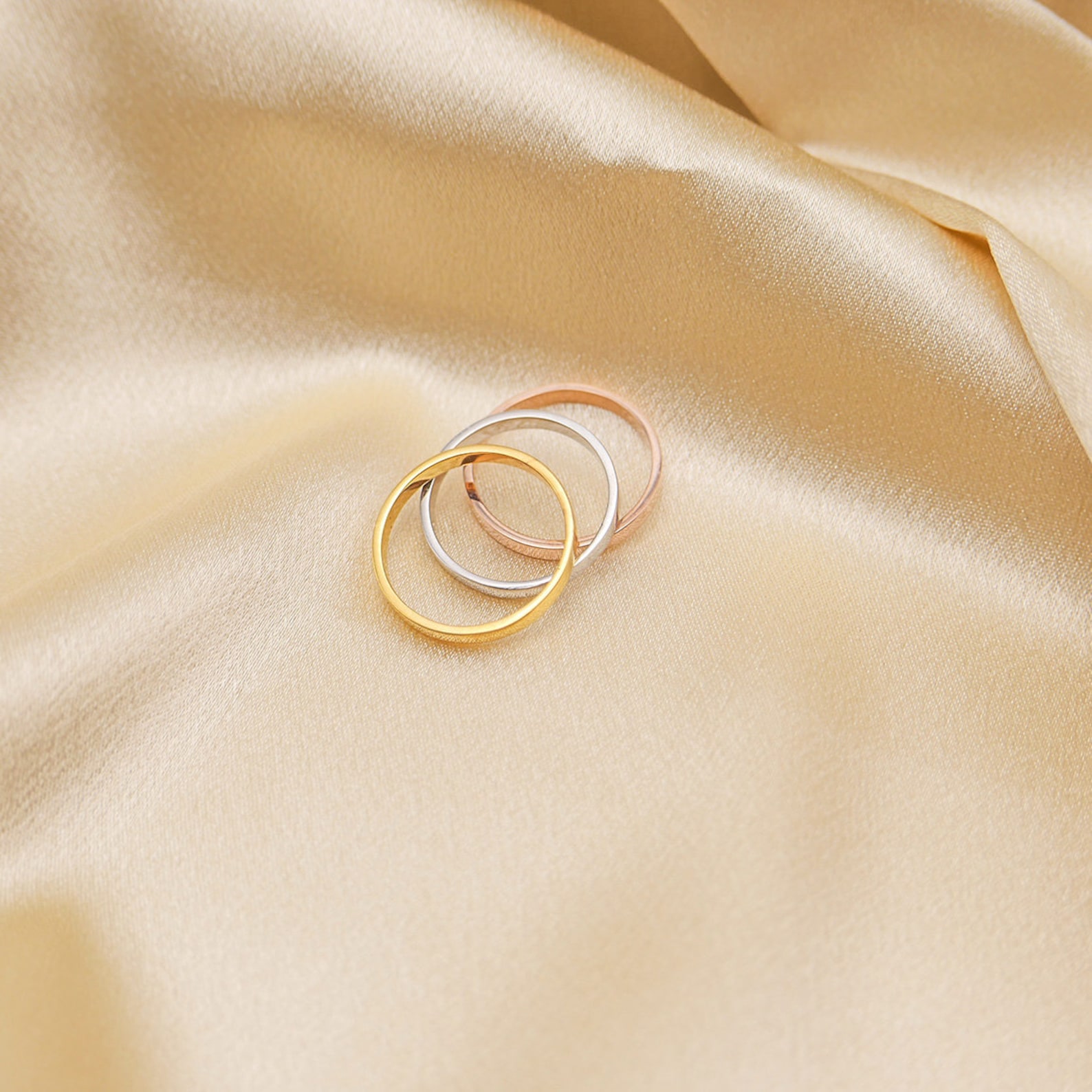 Custom Birth Flower Engraved Rings,name Band,flower Stacking Ring ...