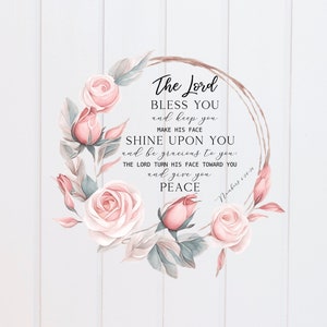 PNG File - the Lord Bless You and Keep You Numbers Floral Wreath ...