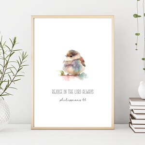 Digital Print Rejoice in the Lord Always Philippians Bird, Christian ...