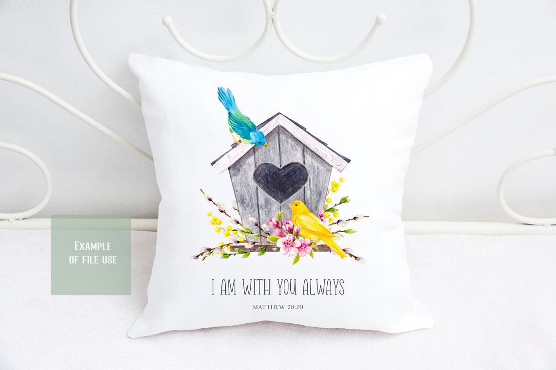 PNG File - I Am With You Always Matthew Birds, Birdhouse Digital ...