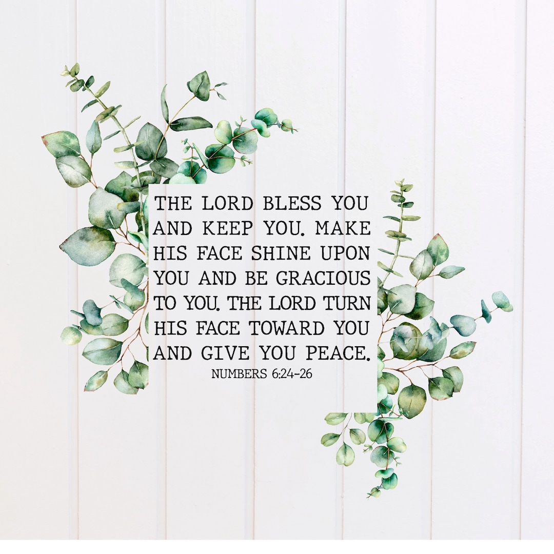 PNG File - the Lord Bless You and Keep You Numbers Eucalyptus Wreath ...