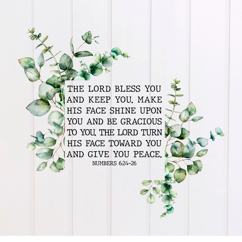 PNG File - the Lord Bless You and Keep You Numbers Eucalyptus Wreath ...