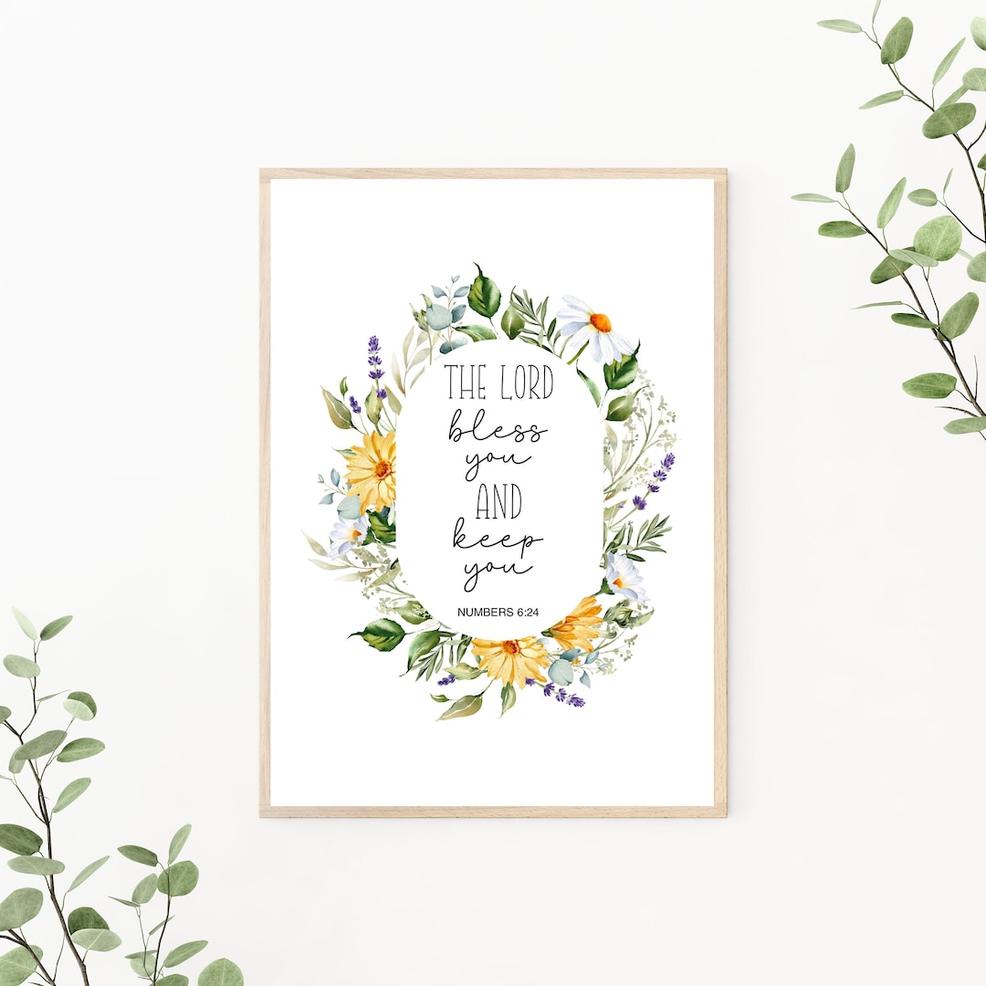 Digital Print - the Lord Bless You and Keep You Numbers Wreath, Digital ...