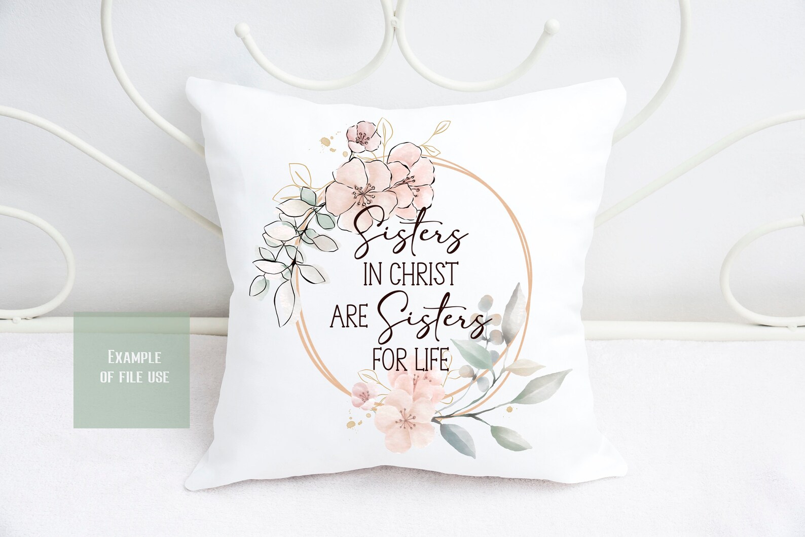 PNG File - Sisters in Christ Are Sisters for Life Bright Wreath Floral ...
