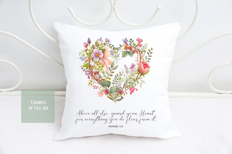 PNG File - Above All Else Guard Your Heart Proverbs Floral, Scripture ...