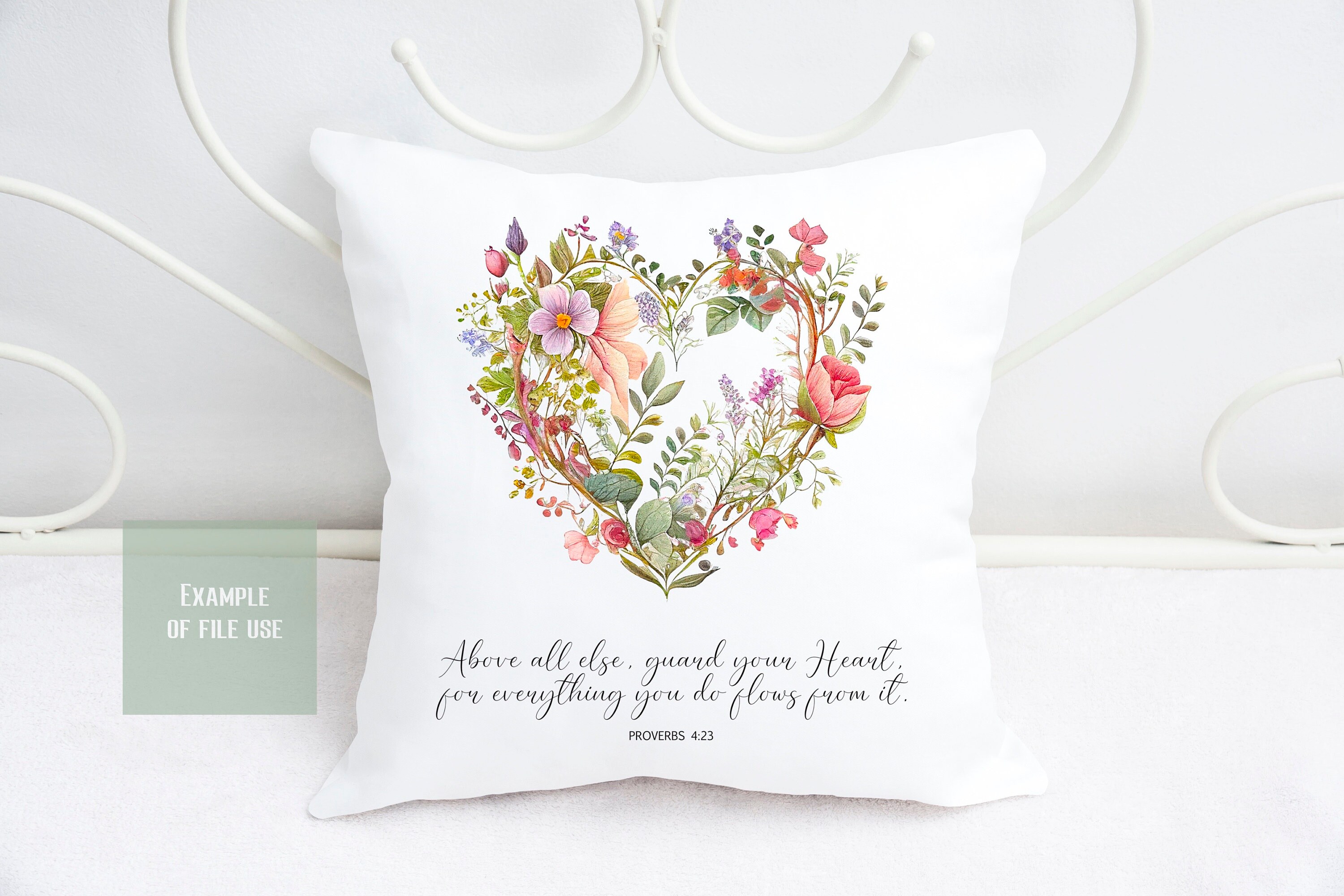 PNG File Above All Else Guard Your Heart Proverbs Floral, Scripture ...