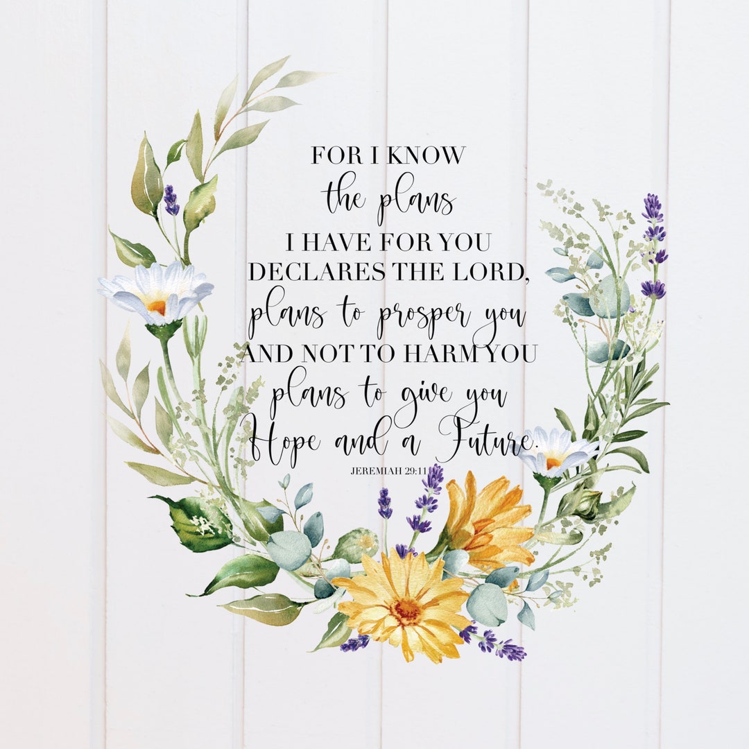 PNG File - for I Know the Plans I Have for You Jeremiah 29:11 Wreath ...