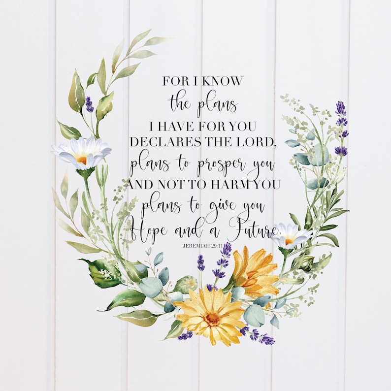 PNG File - for I Know the Plans I Have for You Jeremiah 29:11 Wreath ...