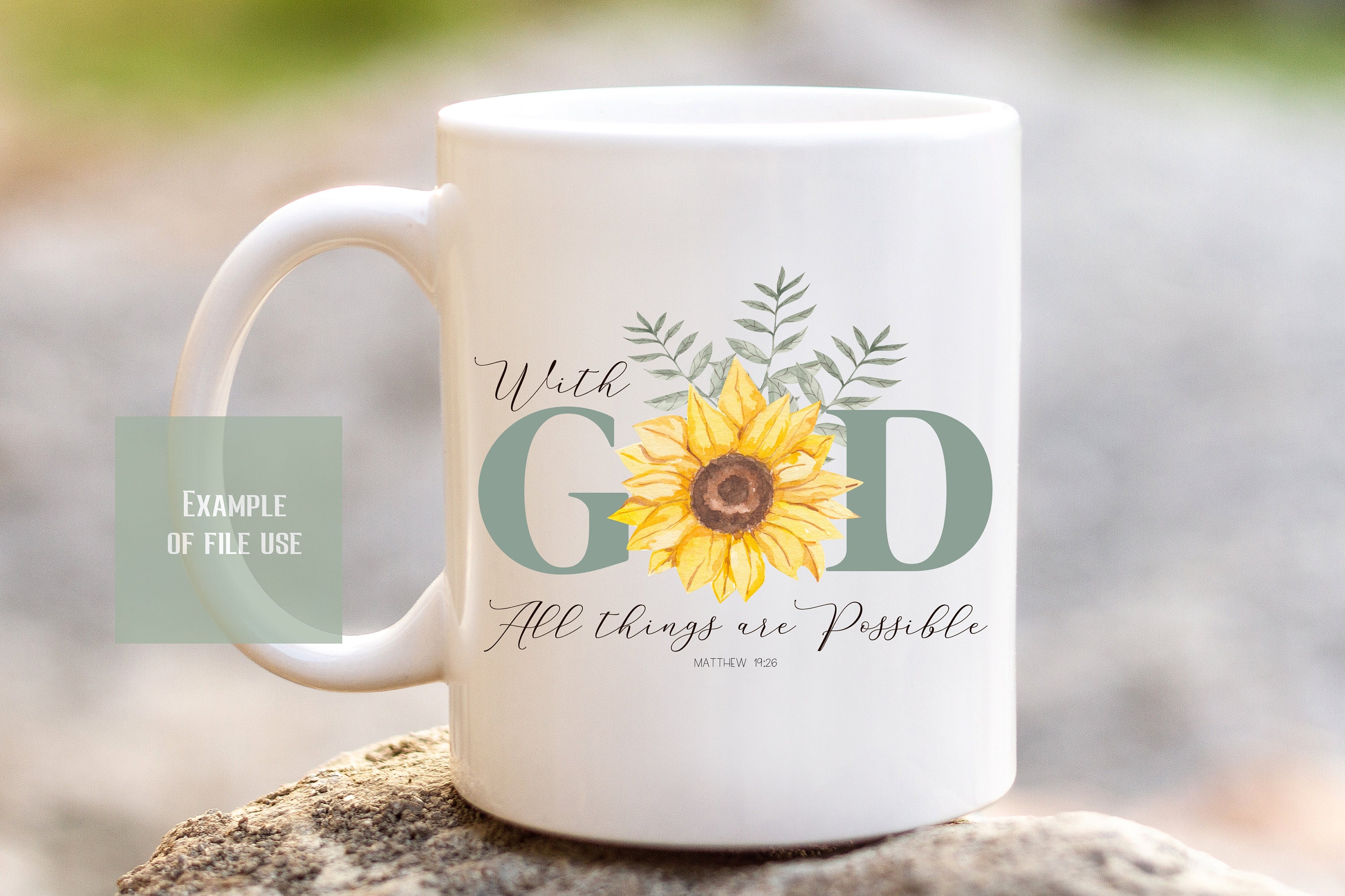 PNG File - With God All Things Are Possible Matthew, Sunflower, Scripture Designs, Bible Verse ...
