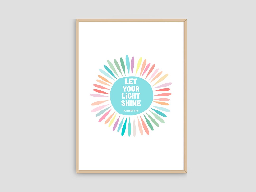 Digital Print - Let Your Light Shine Bright Wall Art Download Prints ...