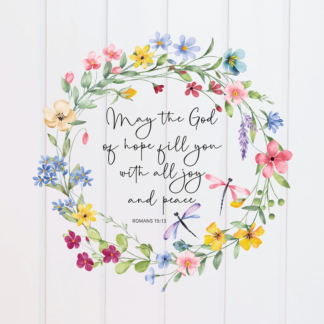 PNG File - May the God Fill You With All Joy and Hope Romans Wreath ...