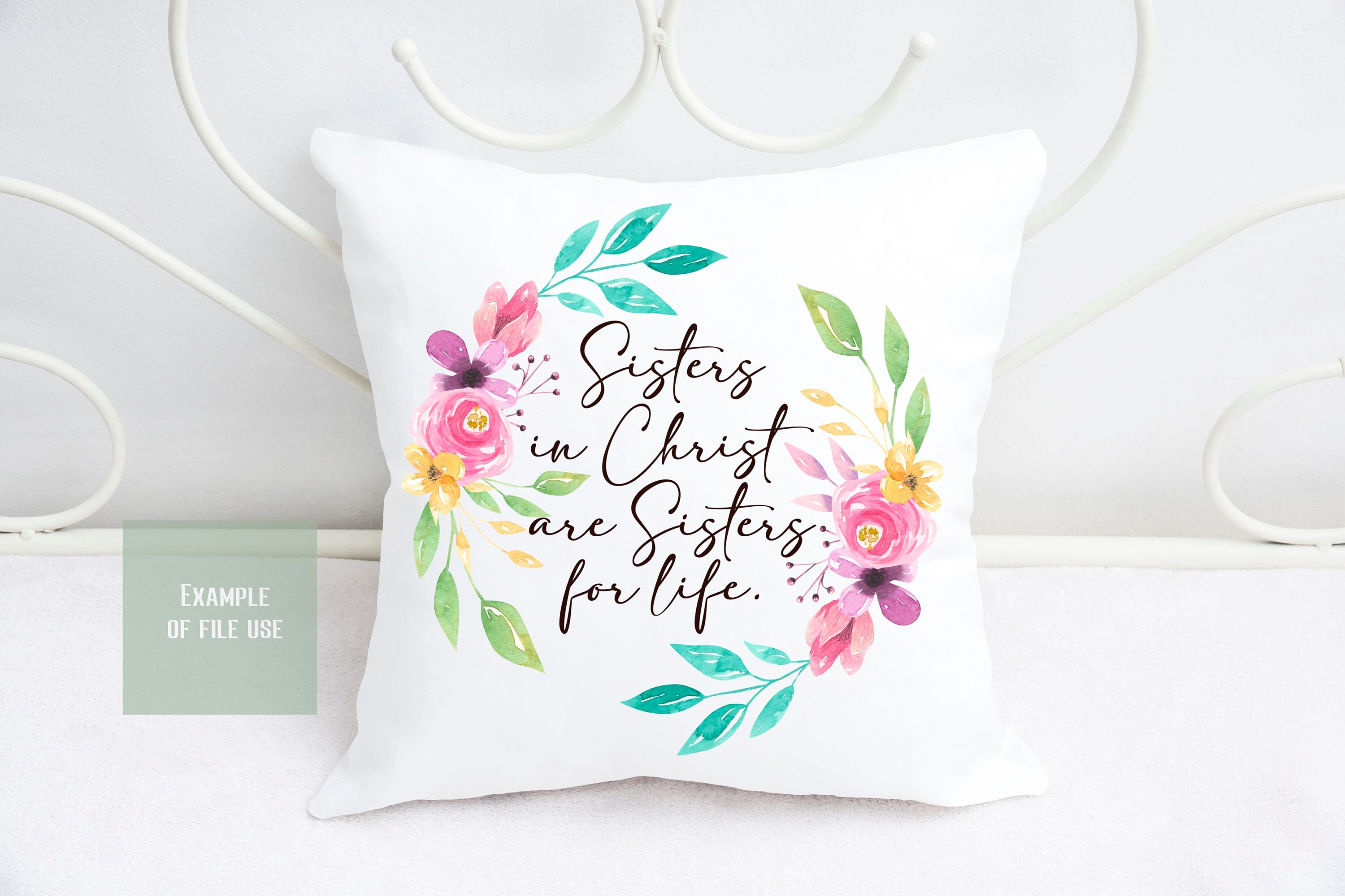 PNG File - Sisters in Christ Are Sisters for Life Wreath Floral ...