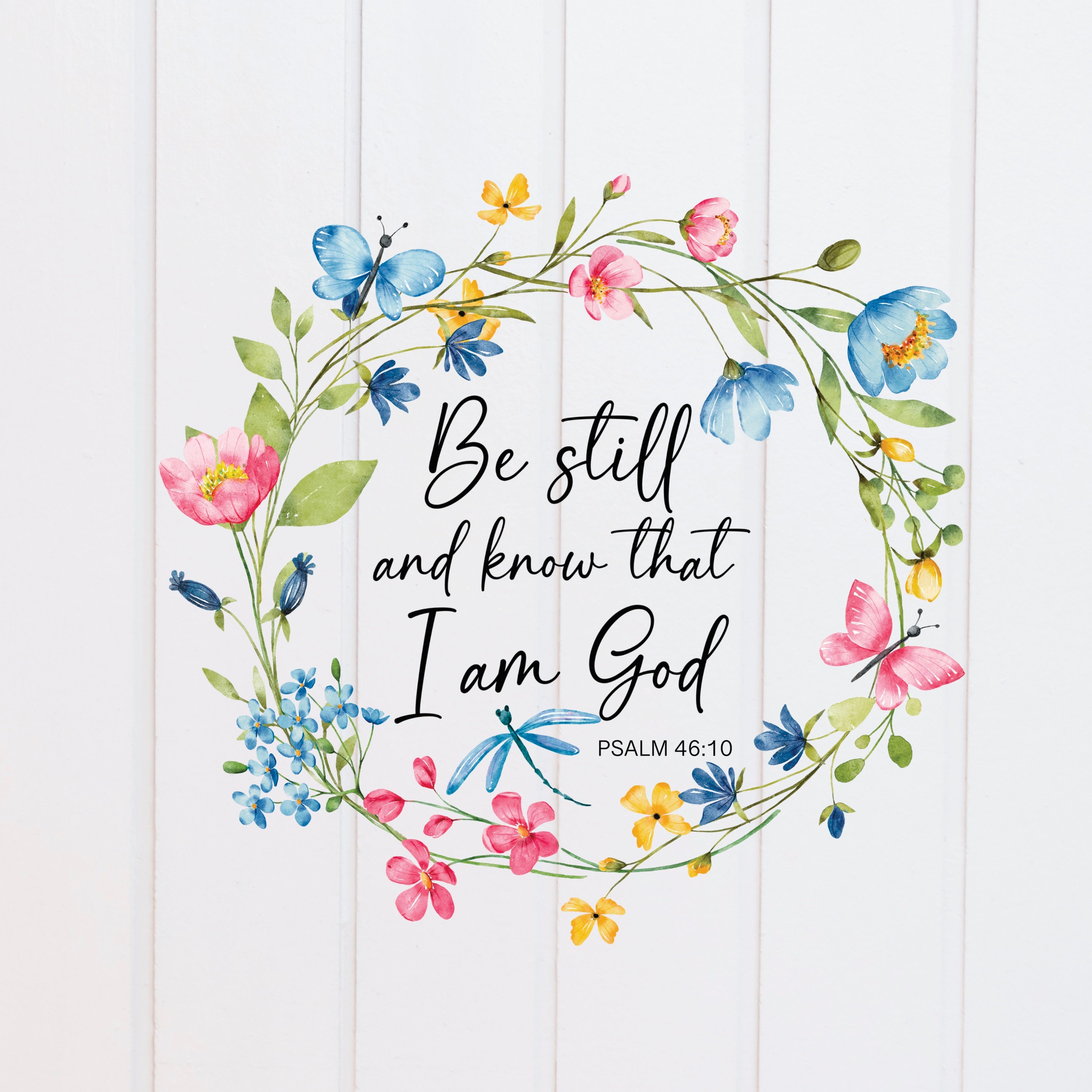PNG File Be Still and Know That I Am God Psalm 46:10 Wreath, Scripture ...