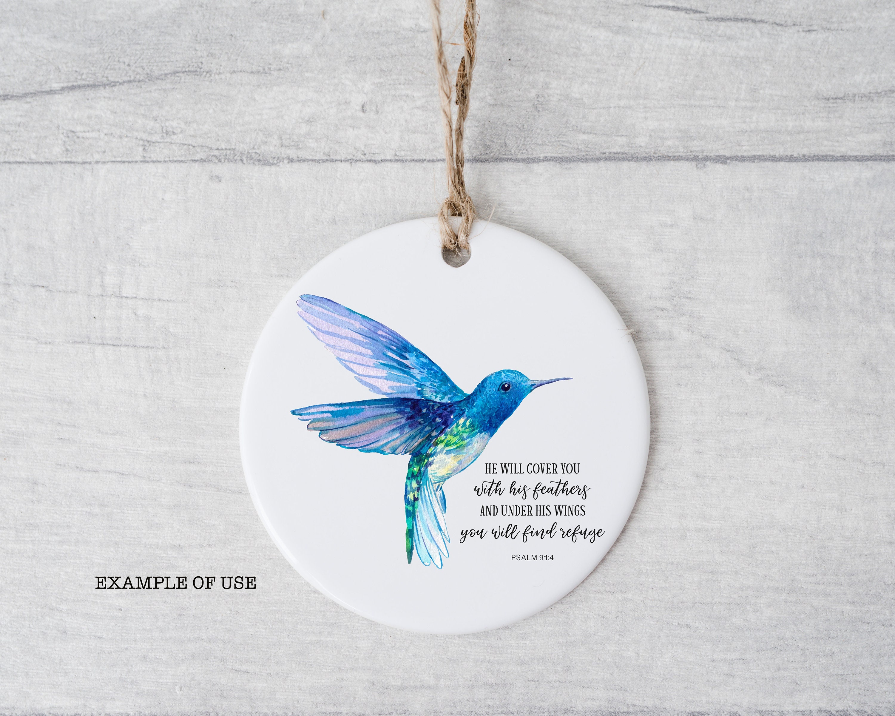 PNG File - He Will Cover You With His Wings Psalm Hummingbird, Digital ...