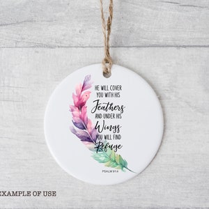 PNG File - He Will Cover You With His Wings Psalm Feather, Digital ...