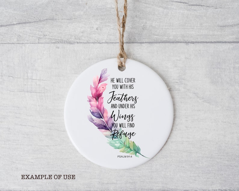 PNG File - He Will Cover You With His Wings Psalm Feather, Digital ...