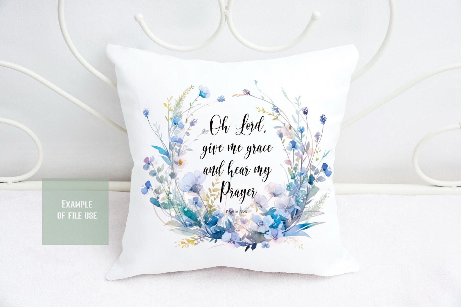 PNG File - Oh Lord Give Me Grace and Hear My Prayer Psalm Floral Wreath ...