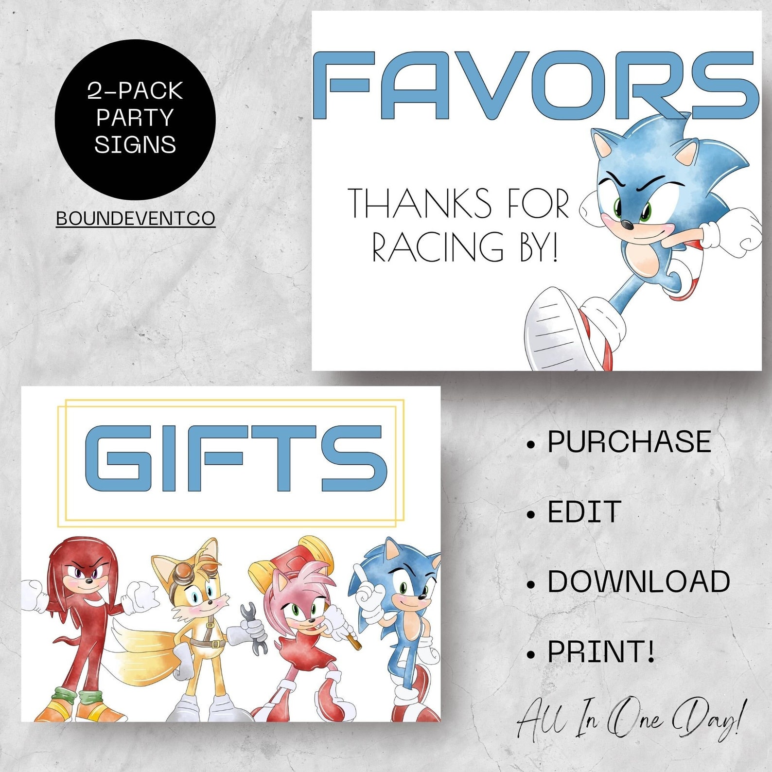 Sonic Party Favors and Gifts Party Signs Sonic Birthday Party - Etsy
