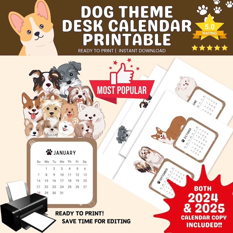 2025 Dog Desk Calendar - Etsy