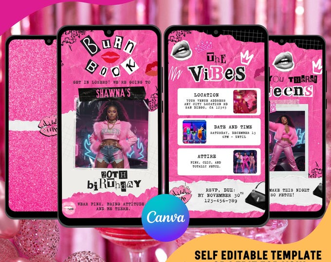 Editable MEAN GIRLS Themed Itinerary for Birthday and Bachelorette - Etsy