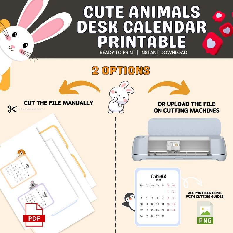 2025 Cute Animals Calendar Printable, Pet Calendar, Mini Calendar, Dog ...