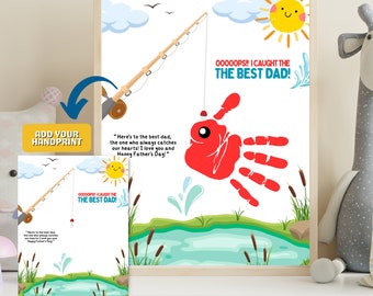 Father's Day Gift Handprint Craft Art, Printable, Daddy Father Surprise ...