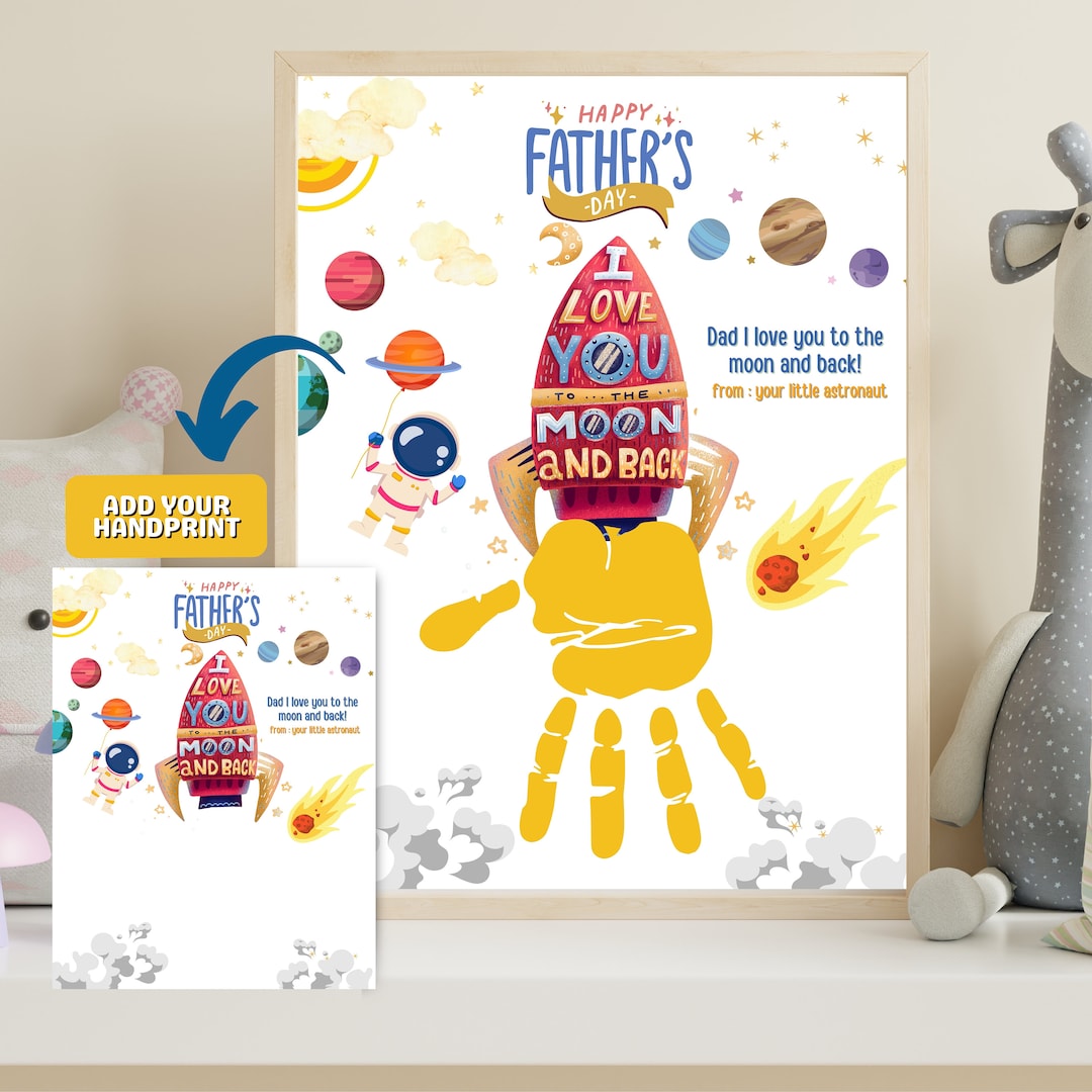 Father's Day Gift Handprint Craft Art, Printable, Daddy Father Surprise ...