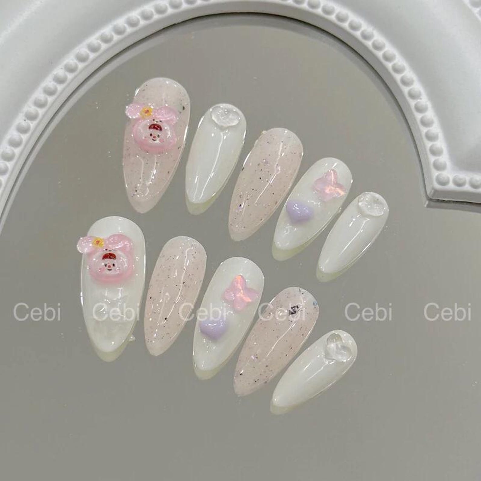 Nail Design With Round Sharp Form for Nail Box for Graduation Photos ...