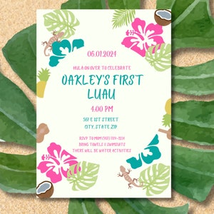 First Luau Birthday Invitation - Etsy