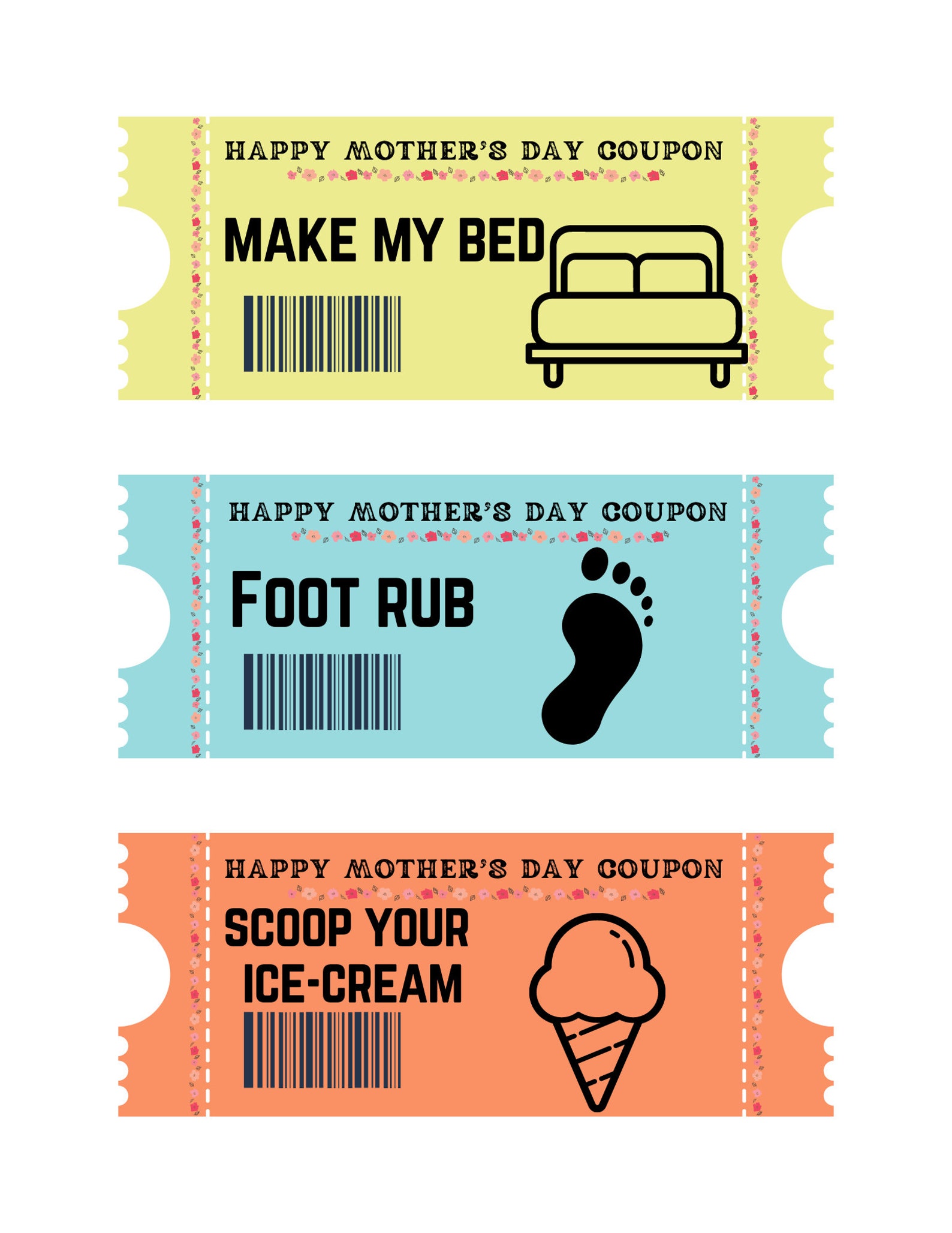 Printable Mother's Day Coupons, Mother's Day Coupon Book, Mother's Day ...
