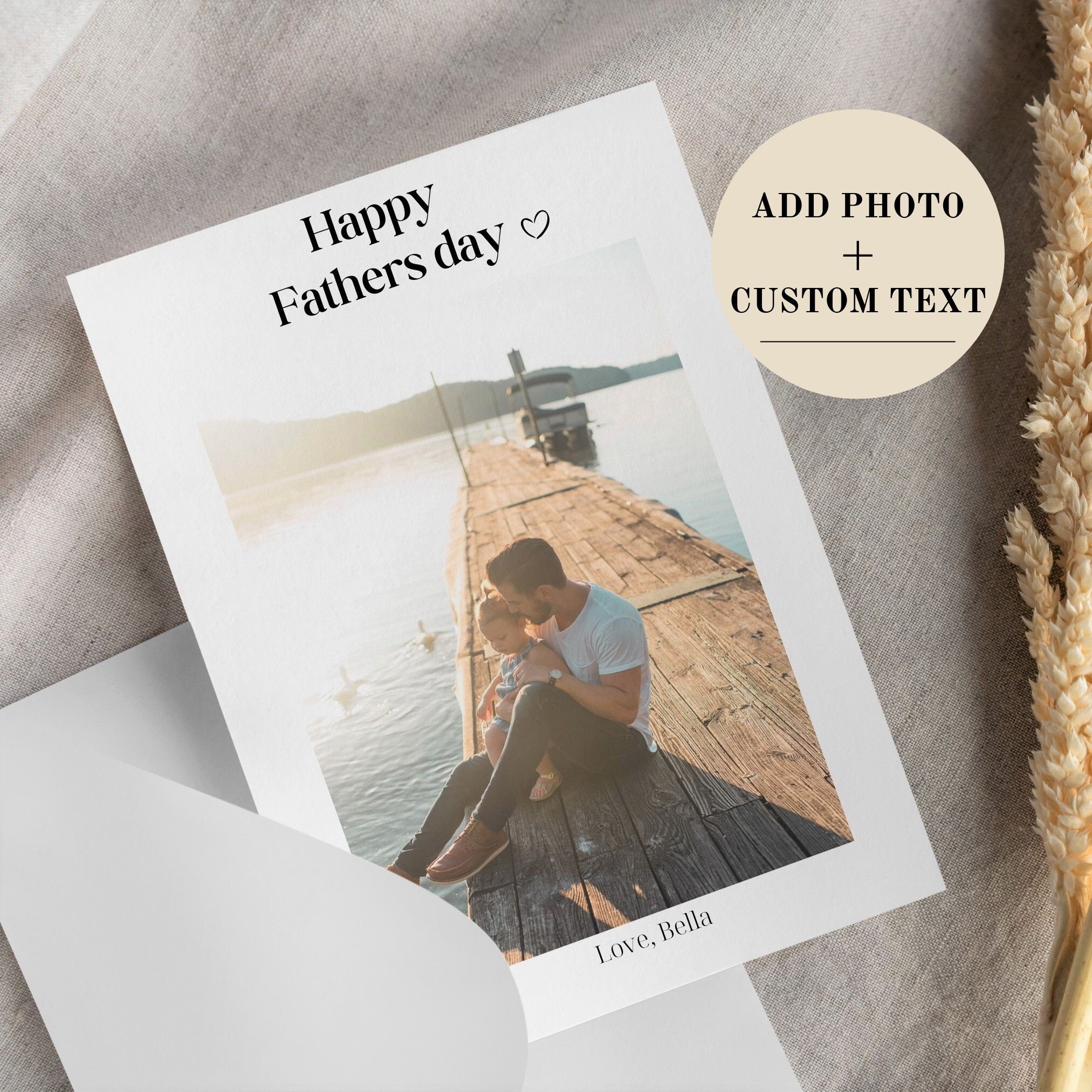 Printable Fathers Day Greeting Card, Father's Day Photo Card Digital ...