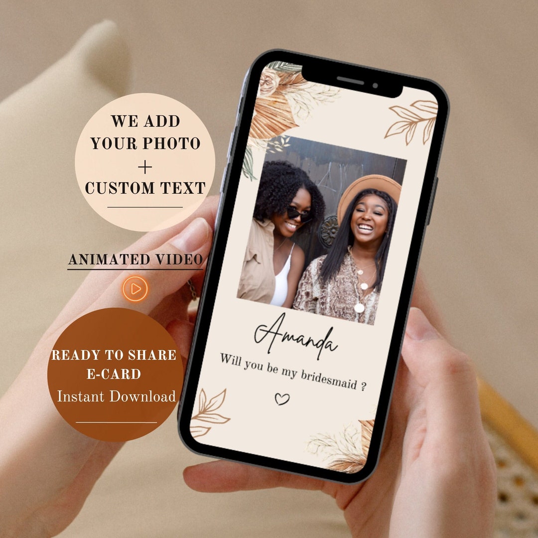 Bridesmaid Proposal Digital E-cards, Electronic Phone Proposal, Will ...