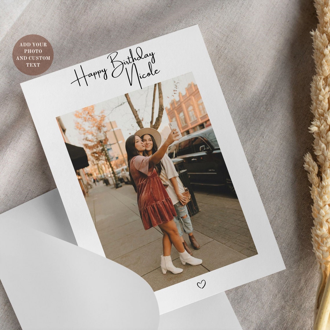 Personalized Photo Birthday Card , Custom Birthday Card for BFF ...