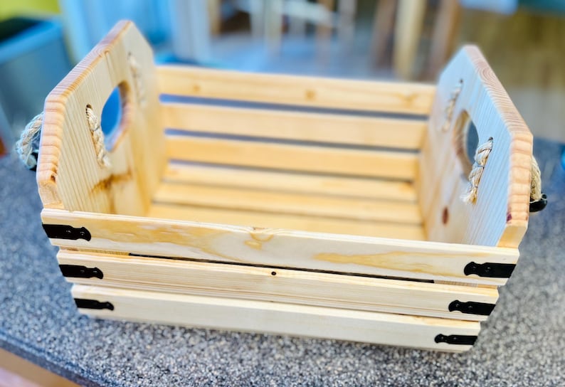 Handcrafted Rustic Wooden Crate (large) – Farmhouse-style Storage ...
