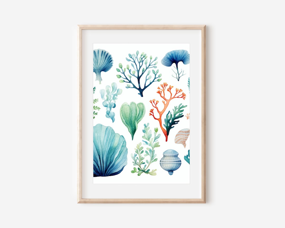 Colorful Coral Watercolor Art Print | Vibrant Marine Decor, Tropical ...
