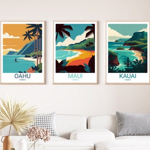 Oahu Travel Print, Hawaii Artwork, Island Art, Oahu Poster, Travel ...