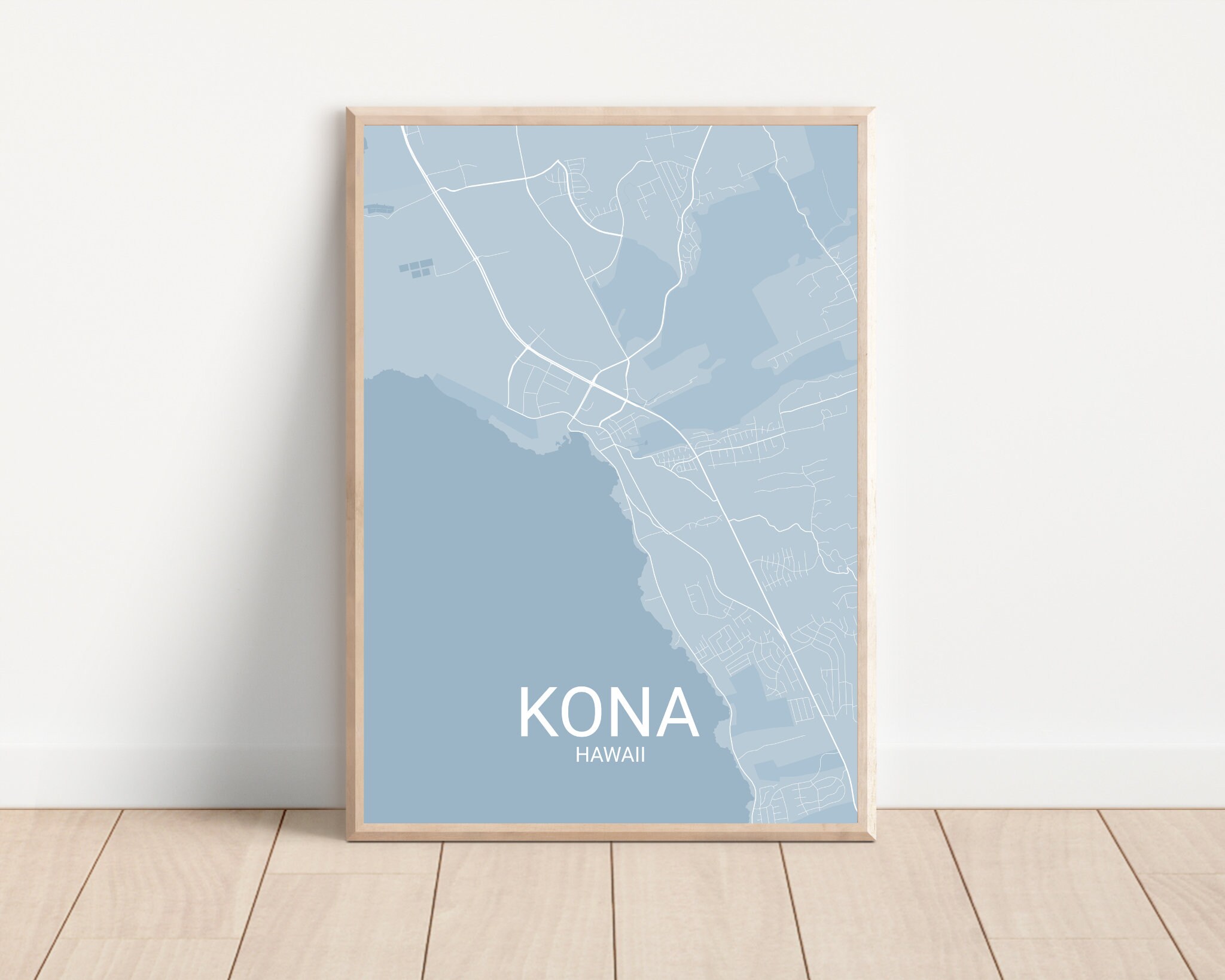 Impresión de mapa de Kona mapa de viaje de Kona mapa de - Etsy México