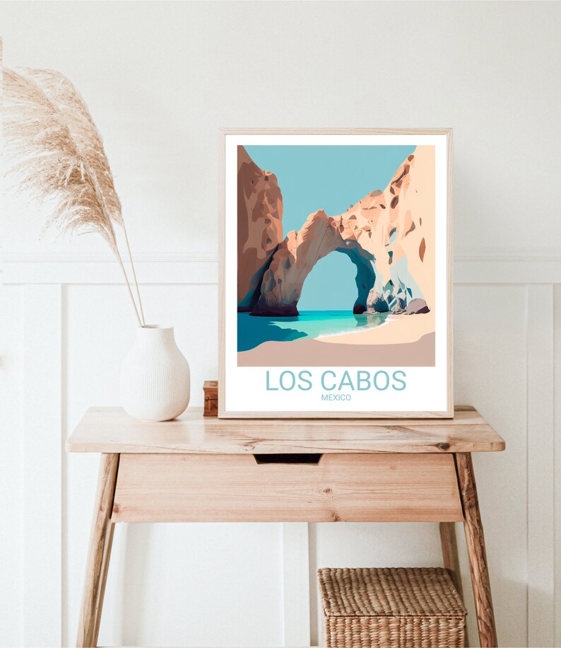 Los Cabos Travel Poster, Minimalist Beach Art (unframed Print) - Etsy