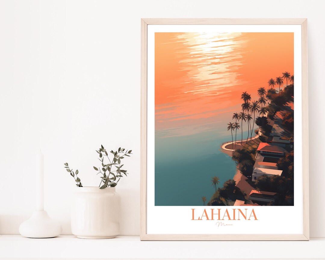 Lahaina Maui Print – Hawaiian Beach, Tropical Art - Etsy